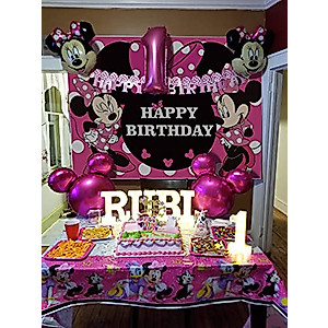 GCH Cartoon Photography Backdrop Girl 1st Birthday Background Princess Girls Hot Pink Decoration for Kids Baby Shower Party Supplies Banner Studio Props Customized Backdrops 7x5ft
