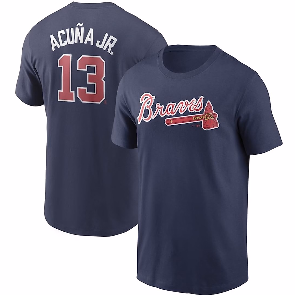 Outerstuff Youth Ronald Acuna Atlanta Braves Navy Tee (US, Alpha, Medium, Regular, Navy)