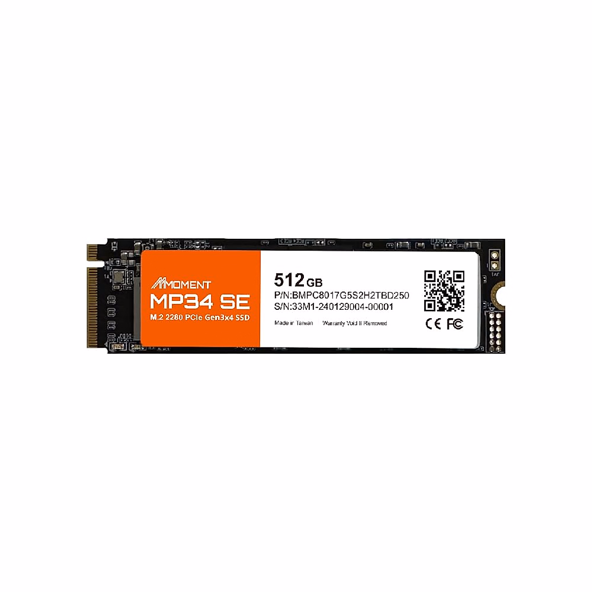 MMOMENT MT34 512GB SSD PCIe Gen3 NVMe M.2 2280 Internal Solid State Drive, Gen3.0X4, Read Speed up to 2000MB/s, for Laptop and PC Desktop