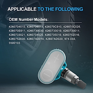 FINDAUTO Replacement for Tire Sensor 315MHz Original Equipment Tire Pressure Monitoring System TPMS +for Lexus for Pontiac for Scion for Toyota Replaces 4260733021 4Pack