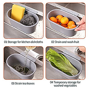 MISNODE 2 PCS Kitchen Sink Drain Basket Sink Drain Basket 7x4x3 inches PP Sink Food Catcher Sink Strainer for Kitchen Filter Food Store Sponges Dishwashing Brushes Soap