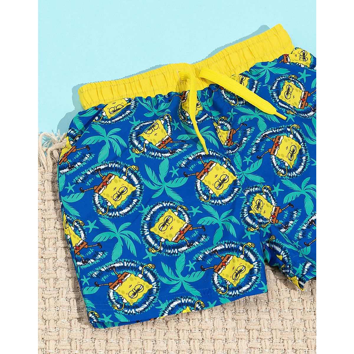 SpongeBob SquarePants Swim Shorts Boys Blue Yellow Swimming Trunks 5-6 Years
