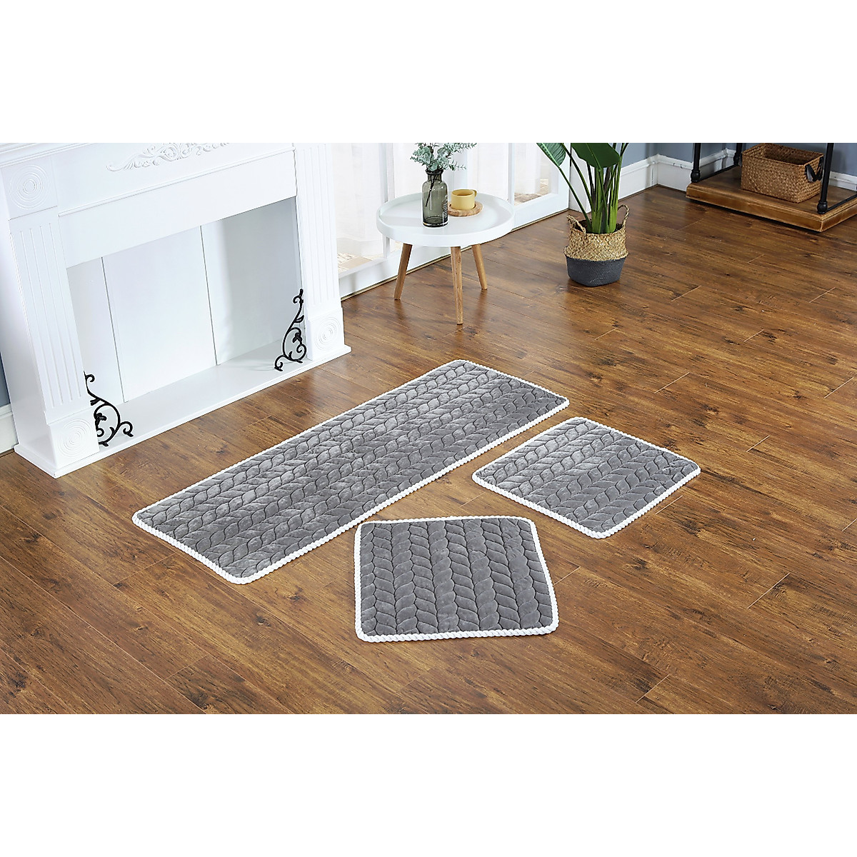 SINCERE Custom Size Non-Slip Sofa Mat, Couch Slipcover, Bay Window Mat, Windowsill Pad, Area Rug Seat Pad, Bench seat Cover, Tatami Mats (Gray, 24x71 inch)