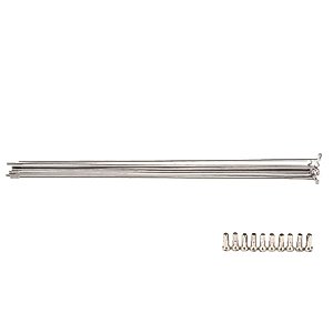 Bike Spokes, 10 Sets 14G Stainless Steel Spokes 270mm/10.6in with Nipples for Road Mountain Bike(270mm)