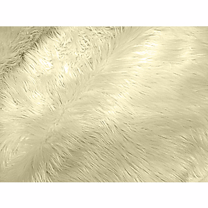 60'' Wide Faux Fur Luxury Shag Ivory Fabric By the Yard
