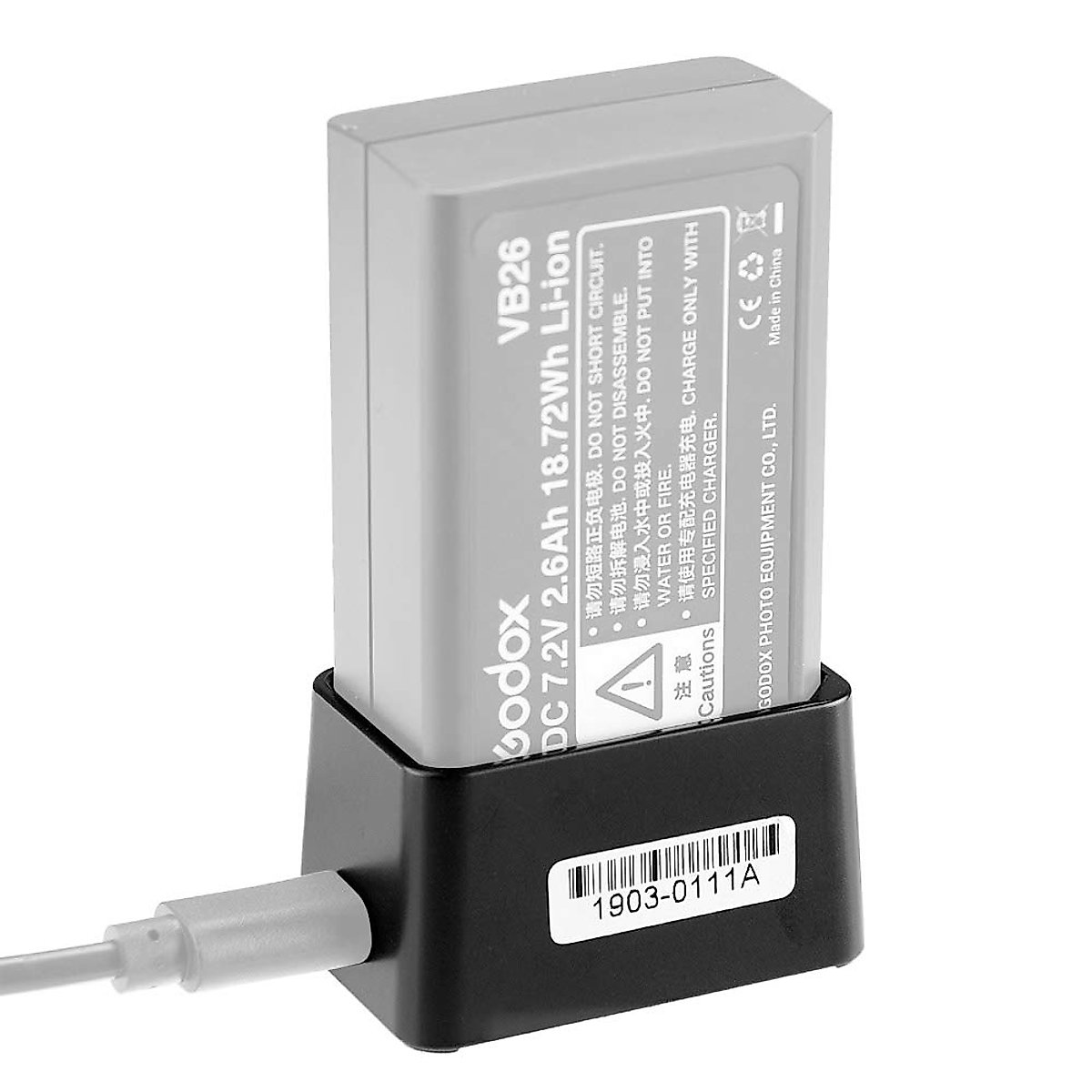Godox VC26 USB Battery Charger DC 5V Input DC 8.4V Output for Charging Godox V1S V1C V1N V1F V1O V1P Round Head Flash Battery