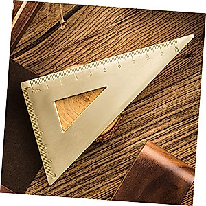 Ciieeo Triangle Ruler Triangular Ruler Stainless Steel Ruler Nordic Style Ruler Metal Protractor Plastic Ruler Clear Math Ruler Triangle Metric Ruler School Supplies with Hole Stationery