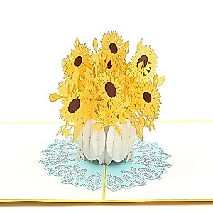 Liif 3D Greeting Pop Up Get Well Card, Get Well Soon Card (Sunflower)