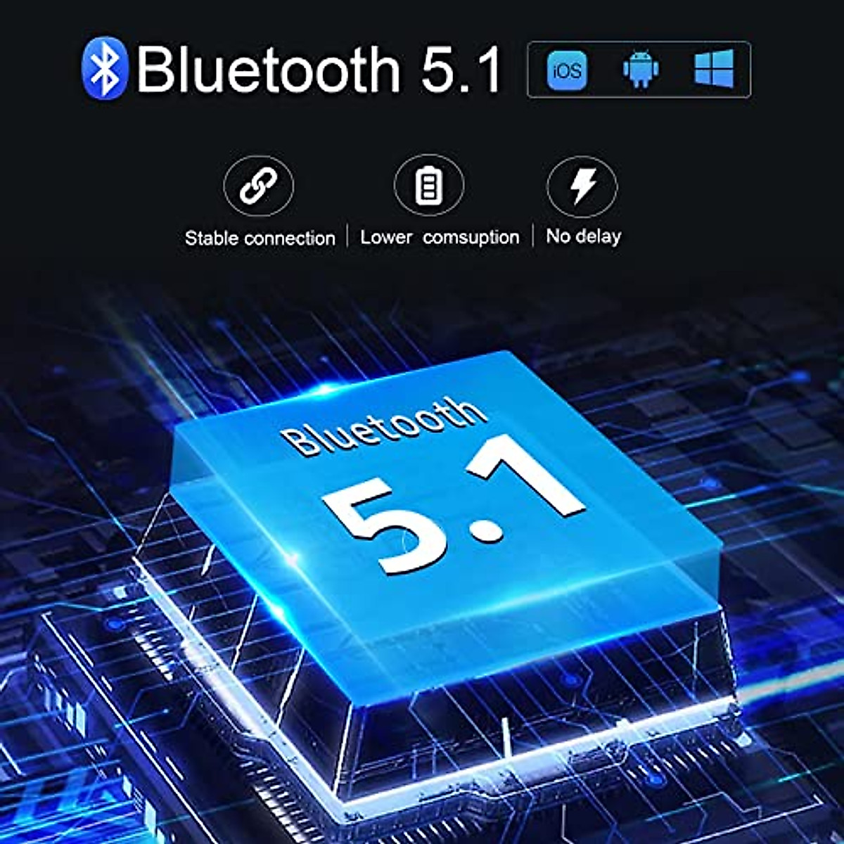 DAFO Wireless Earbuds Bluetooth 5.1 Headphones with Charging Case Built in Mic in Ear Ear Buds IPX5 Waterproof Air Buds for iPhone/Android Power Display