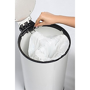 Bubula Premium Steel Diaper Waste Pail Container w/Air Tight Lid and Lock, White/Grey