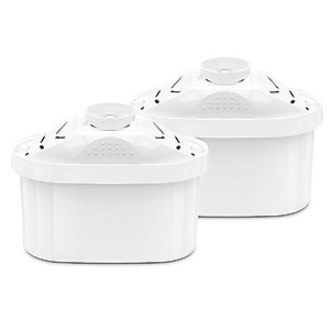 Pack of 2 Alkaline Water Pitcher Filter Cartridge Replacement with 4-Stage Filtration for Reducing Lead, Mercury, Zinc, and Removing Chlorine Taste & Odor, Drinking Water Filter for Pitcher