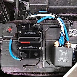 Motoparty 150 Amp Circuit Breaker Switches with Manual Reset Fuse Inverter for Car Marine Trolling Motors Boat ATV DC 12V -42V Waterproof Current Overload Protection(150 A)