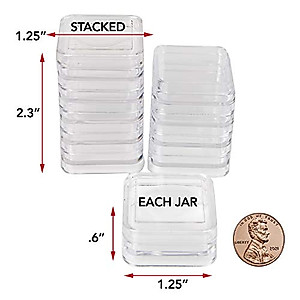 The Beadsmith Personality Case – 2 Clear Square Stacker Jar Set – Each Stack Measures 1.25 x 2.3 inches - Total 10 Jars and 2 lids, for Storage of Small Items, Crafts, Jewelry, Hardware