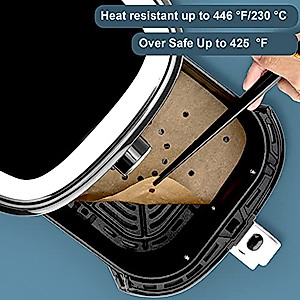 Jzzuuask Air Fryer Parchment Paper, Air Fryer Liners, 200pcs 8.5 Inch, Air Fryer Accessories, Perforated Parchment Paper for Air Fryer, No Burn, Easy Cleanup