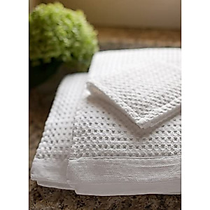 GILDEN TREE Waffle Towel Quick Dry Thin Exfoliating Washcloths for Face Body, Modern Style (White)