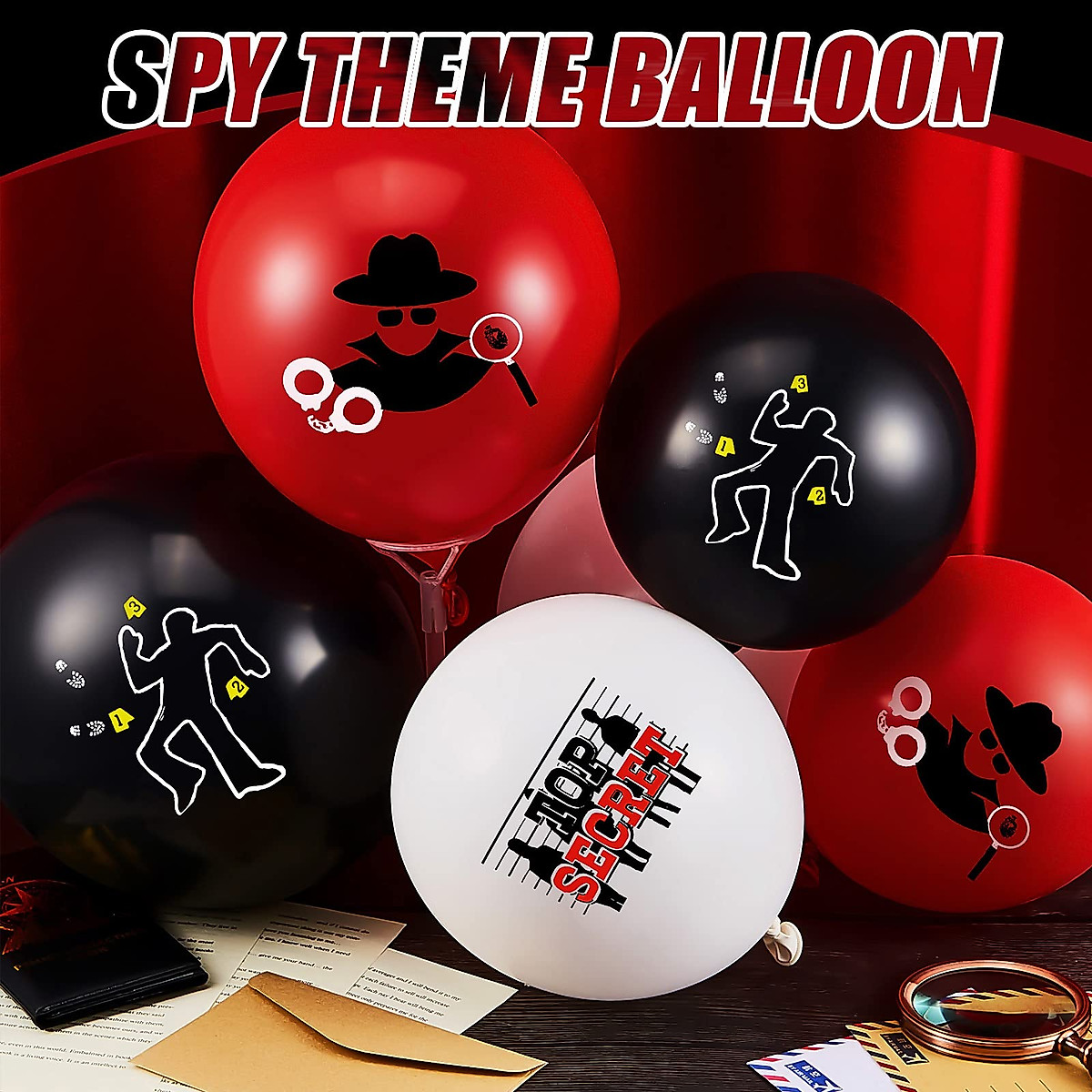 Liliful 60 Pcs Top Secret Spy Theme Balloon Detective Party Decoration ...
