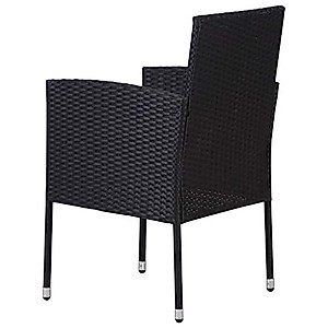 YUHI-HQYD 5 Piece Patio Dining Set,Conversation Furniture,Afternoon Tea Suit,Party Furniture,Perfect for Patio, Garden, Porch,Family Room,Sitting Area, Black