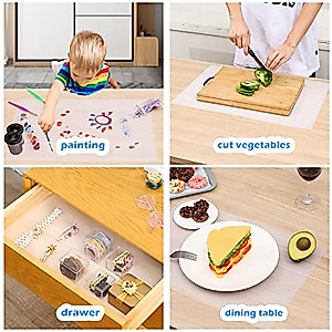 Silicone Placemats for Crafts, Non-Slip Heat Resistant, Reusable Silicone Kids Mat for Jewelry, Epoxy Resin,Glitter Slime, DIY Sheet, Pastry Dough, (2/Pack) Clear Refrigerator Pad, 11.8×15.7In