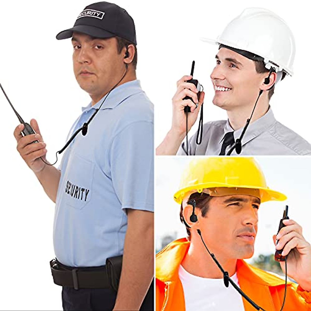 UAYESOK 3.5mm Police Receive/Listen Only Earpiece G Shape Soft Ear Hook Surveillance Headset for Two Way Radio, Radio Speaker Mic