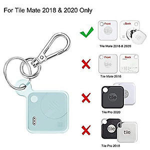Fintie Silicone Case with Carabiner Keychain for Tile Mate (2020 & 2018), Anti-Scratch Lightweight Soft Protective Sleeve Skin Cover, Blue- Glow in The Dark