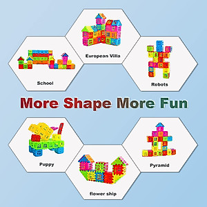 MICHLEY Toddler Toys Number Blocks Big Particle Plastic Smooth 100 PCS Building Blocks Splicing intersting Puzzle Play Toys for Kids 3+