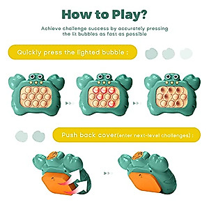 Quick Push Game Pop Game It Fidget Toys Light up Pattern Popping Game Puzzle Game Machine Anti-Anxiety Autism Sensory Toy for Children Adults