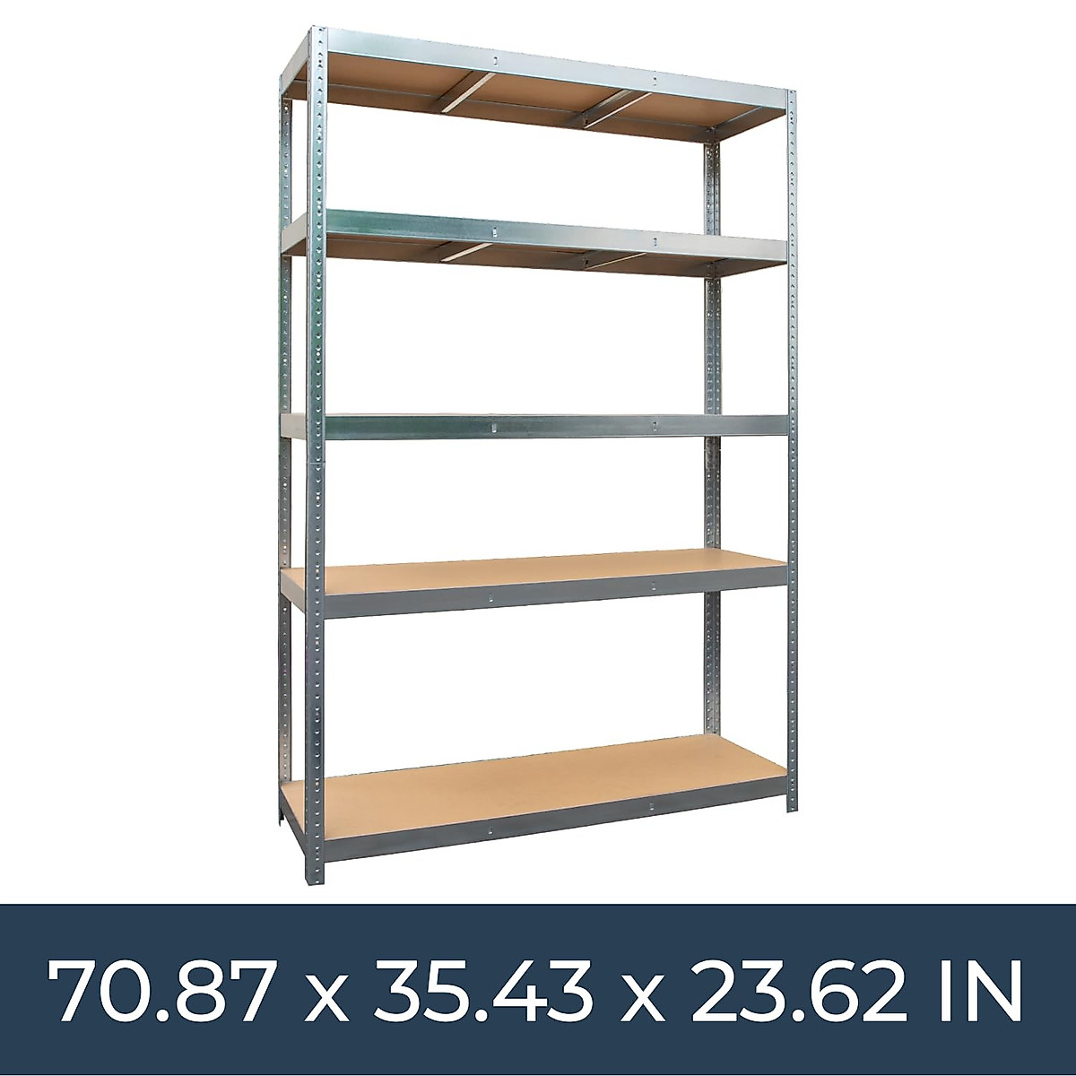 G-Rack Garage Shelving Unit: 180cm x 90cm x 60cm | Single Bay, Galvanised Steel 5 Tier Unit | 175kg Load Weight Per Tier (875kg Per Rack) | for Your Garage & Elsewhere! | Shelf Unit | Van Racking