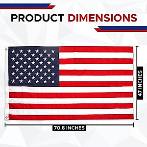 EcoNour American Flag for Outside 4x6 | Outdoor American Flag Heavy Duty Nylon Made for High Winds | Suitable for all Weather | US Flag 4x6 heavy duty outdoor | Embroidered USA Flag with Sewn Stripes