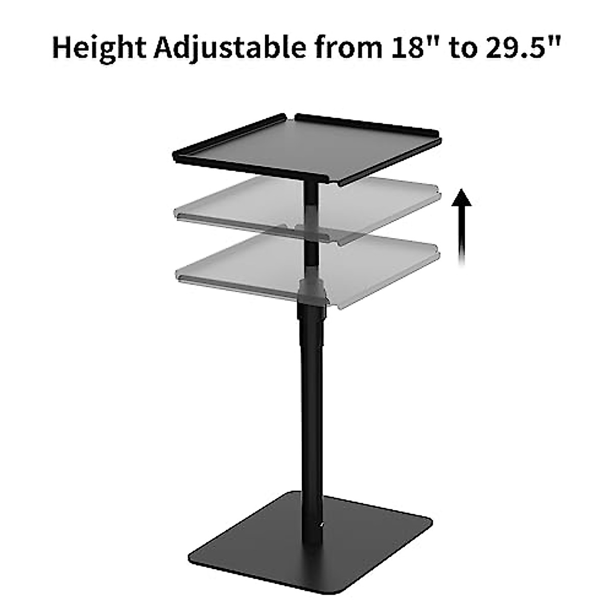 18" to 29.5" Height Adjustable End Table, Modern Metal Nightstand Furniture for Living Room Bedroom Dorm Office, Place Drinks, Snacks, Books, Meals, Plates, Remotes, Magazines, Phones on The Top