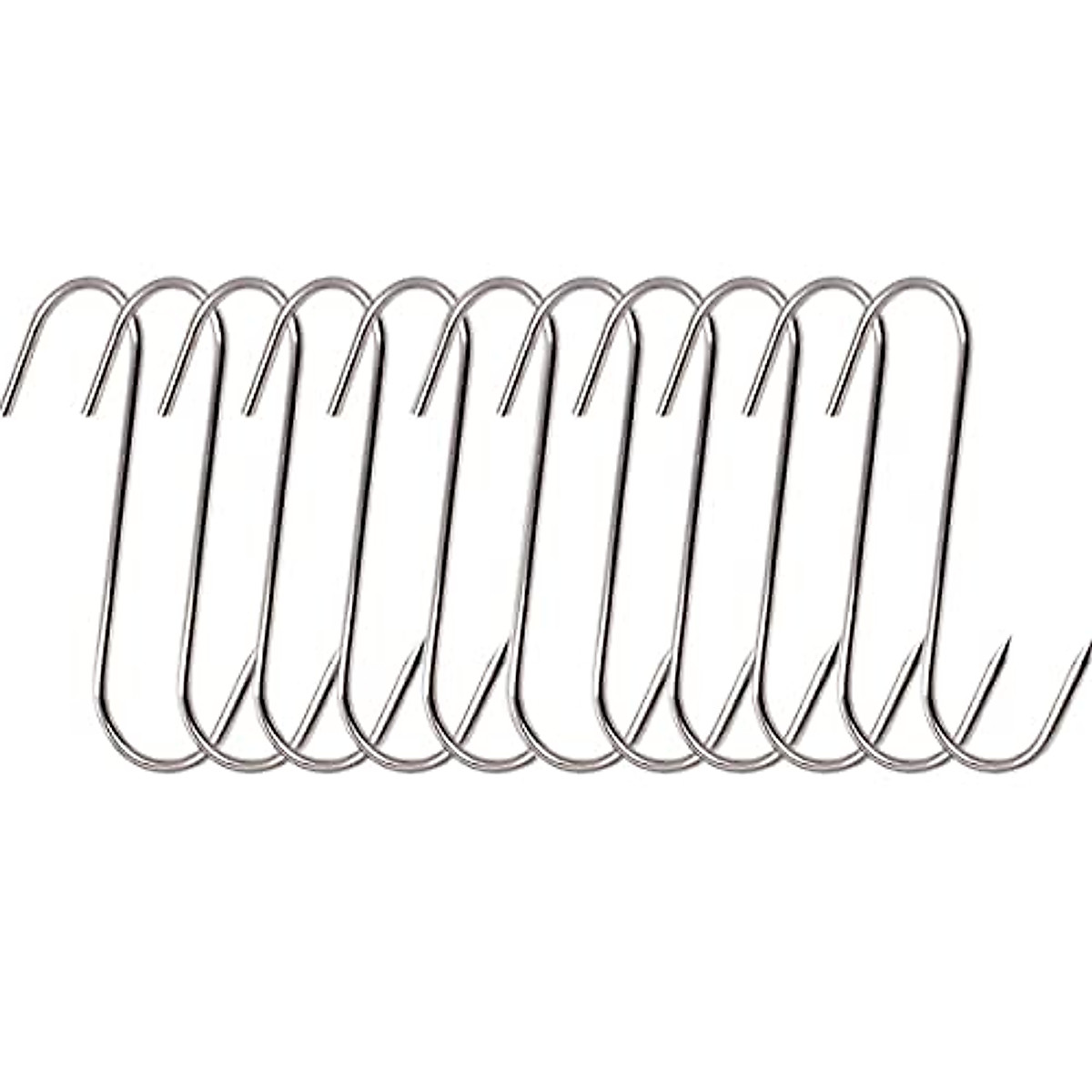 S Hooks for Hanging Meat, 20PS 5" Stainless Steel Sharp Prong S-Hooks Heavy Duty S Shaped Butcher Processing Hanger for BBQ Pork Sausage Bacon Hams Chicken Duck Turkey Poultry Smoker Curing Roast