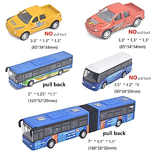Ailejia Die Cast Metal Toy Cars Set of 5, New York City Bus and Vehicle for Boys Girls Birthday Gift