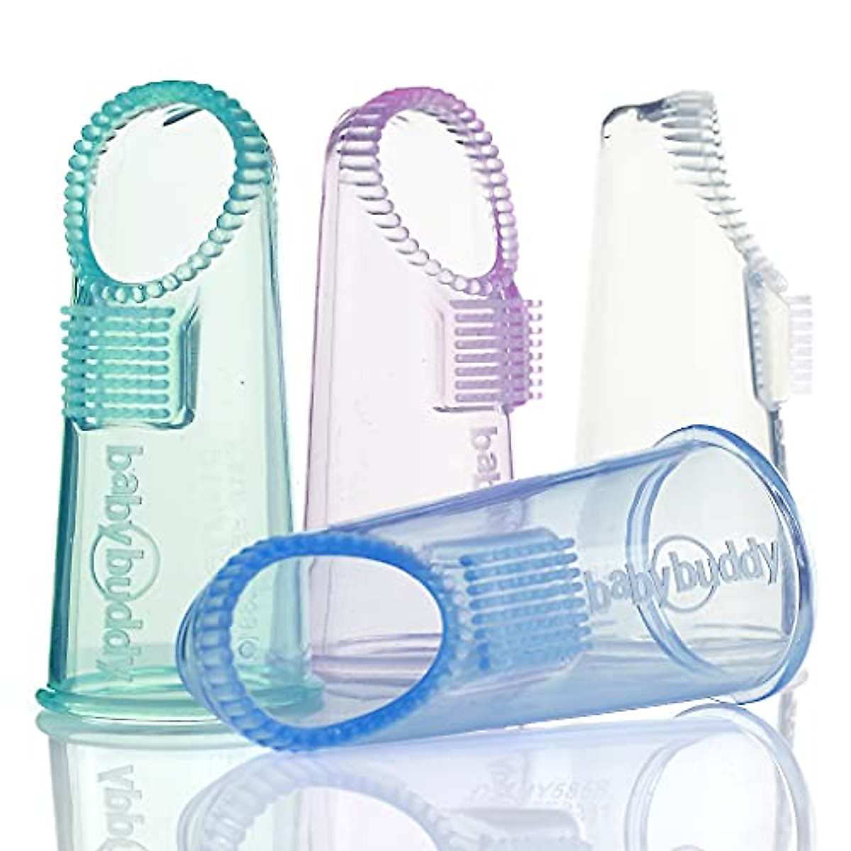 Brilliant Wipe N Brush by Baby Buddy, Silicone Toothbrush, Cleaner for Infants 4-16 Months Old, Use with Dental Wipe, Infant Oral Cleaning Products, Baby Registry Must Haves, Travel Accessories, Blue