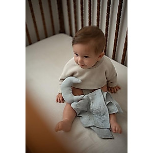 Ullabelle Stars and Moon Soft Security Blanket Baby Lovey Baby Gifts for Newborn Boys and Girls Baby Muslin Blanket (Security Blanket Blue)