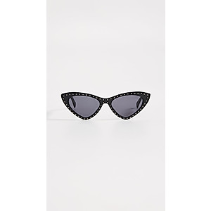 Moschino Women's Pointed Cat Eye Sunglasses, Black/Grey Blue, One Size
