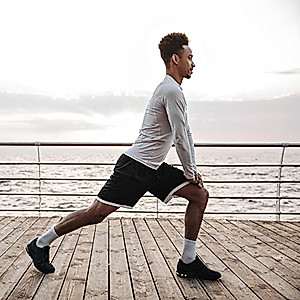 BALENNZ Long Sleeve Tee Shirts for Men - Moisture Wicking Quick Dry Long Sleeve Shirts UV Sun Protection T-Shirts for Men Fishing Running Workout Heather Dark Grey, Light Grey, Red, Teal Large