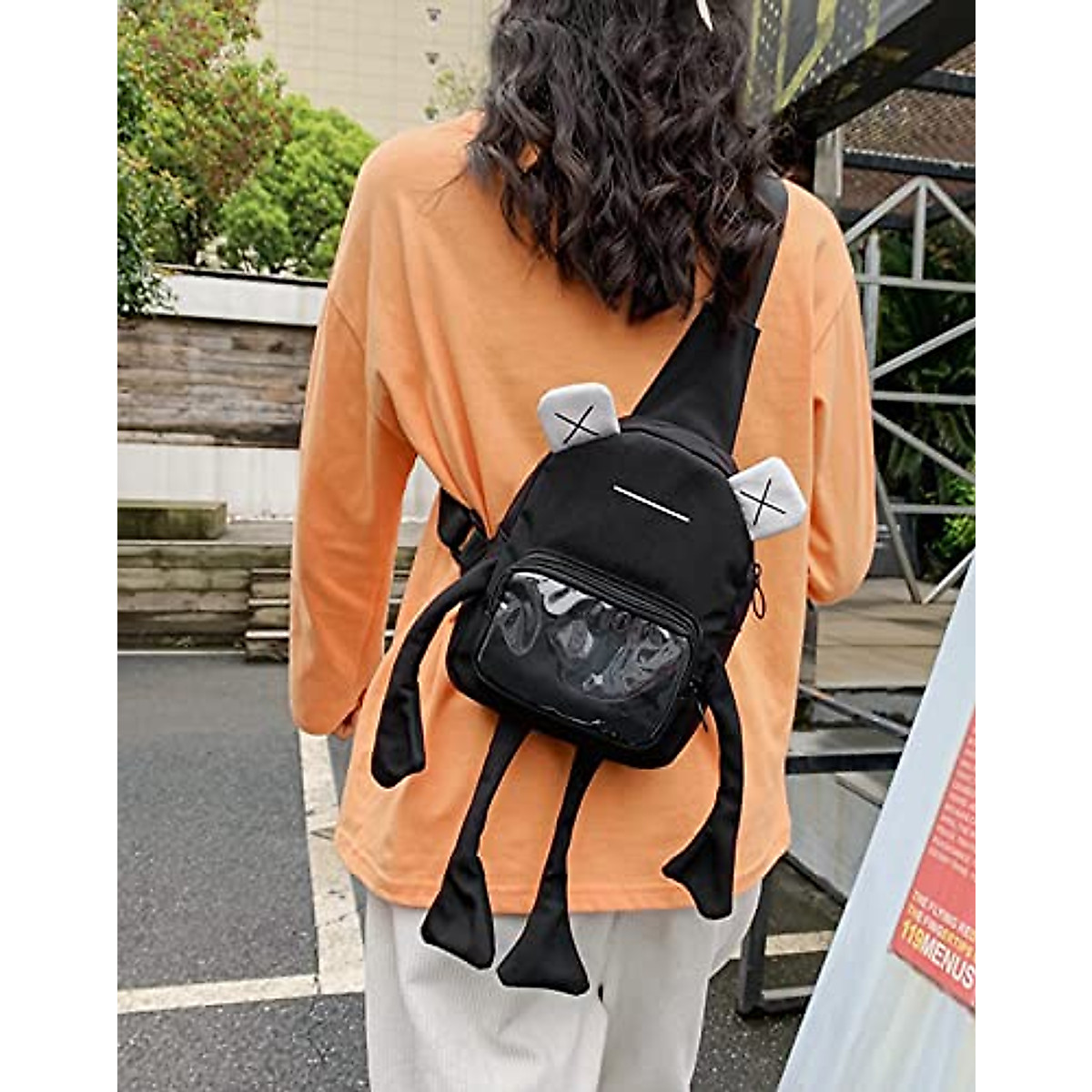 Funny Animal Frog Crossbody Sling Backpack Shoulder Chest Sling Bag Travel Hiking Chest Bag Daypack for Women Kids