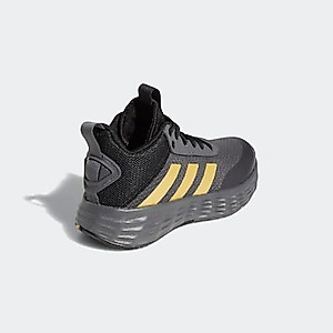 adidas Own The Game 2.0 Basketball Shoe, Grey Five/Matte Gold/Core Black, 2 US Unisex Little Kid
