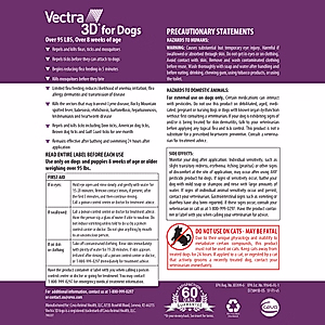 Vectra 3D for Dogs Flea, Tick & Mosquito Treatment & Prevention for Extra Large Dogs (over 95 lbs) , 6 month supply