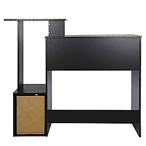 ZenStyle Computer Desk with Shelves 39" Home Office Writing Study Laptop Table Multipurpose Workstation with Keyboard Tray, CPU Storage and Non-Woven Bin, Brown