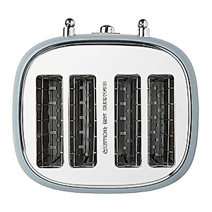 Haden 75026 Highclere Innovative 4 Slice Retro Vintage Countertop Wide Slot Toaster Kitchen Appliance with Self Centering Function, Pool Blue