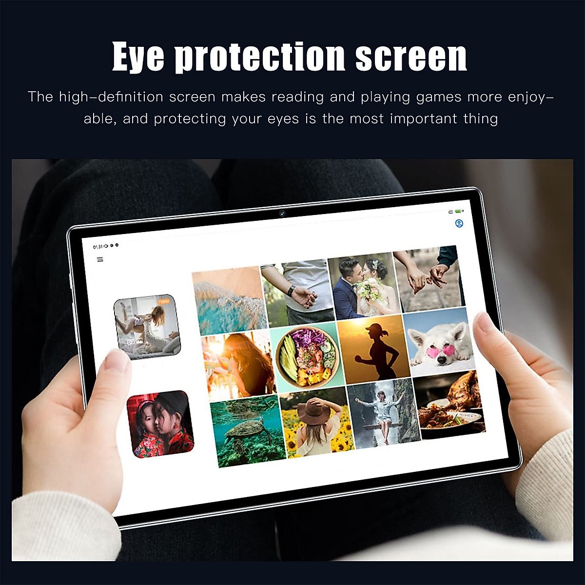 P10 2 in 1 Tablet with Keyboard, 10.1 Inch FHD 5G WiFi USB C Tablet for Android12, 8GB RAM 256GB ROM, 8 Core 4G Network Calling Tablet with Front 16MP Rear Camera for Daily (US Plug)
