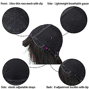 Body Wave Wigs With Bangs Virgin Brazilian None Lace Front Wigs Human Hair Wigs 180% Density Glueless Machine Made Wigs For Black Women (18 inch, body wave)