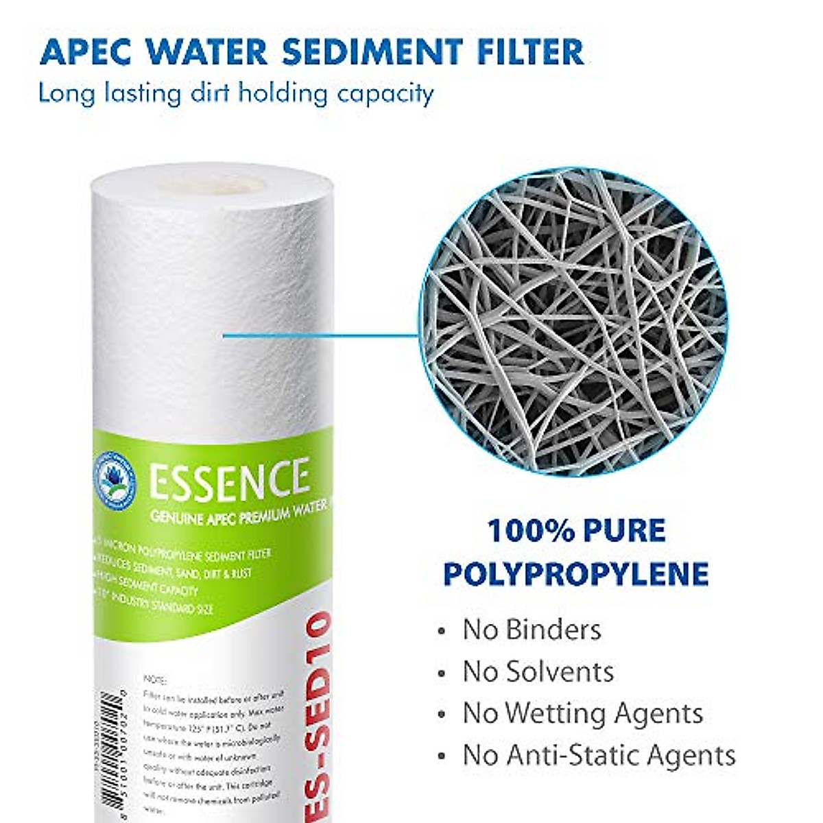 APEC Water Systems FILTER-SET-ESPH High Capacity Replacement Filter Set For Essence Series Alkaline Reverse Osmosis Water Filter System Stage 1-3&6