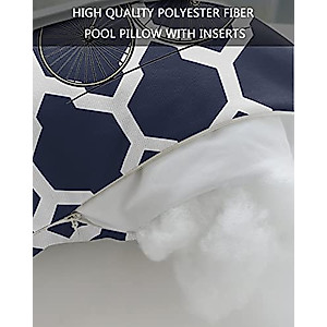 Recliner Head Pillow Ledge Loungers Chair Pillows with Insert Dinosaur With Moroccan Texture Navy Blue Lumbar Pillow with Adjustable Strap Outdoor Waterproof Patio Pillows for Beach Pool, 2 PCS