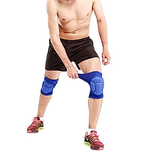 PURFUN 1 Pair Thick Sponge Knee Pads Sleeves Guard Collision Avoidance Sport Protective Kneepad Antislip Skate Soccer Football Volleyball Basketball Cycling Knee Brace Support for Men Women