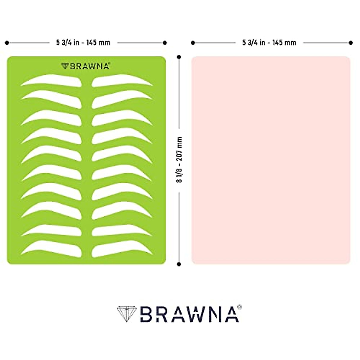 BRAWNA [ Upgraded Version ] Eyebrow Practice Stencil with Microblading Practice Skin | Microblading Template for Eyebrow Tattoo | Microblading Training Supplies | PMU Kit | 10 brow Shapes