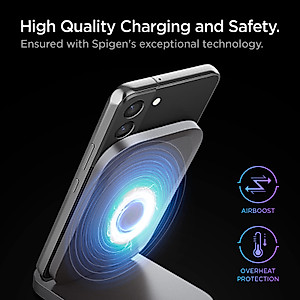 Spigen [Designed for Samsung] Qi True 15W Super Fast Wireless Charger Stand for Samsung Galaxy S23 Plus Ultra Z Fold Flip 4 3 S22 Note 20 S21 S20 S10 S10e Note 10 and More [No Adapter Included]
