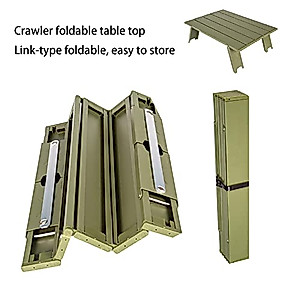 Small Camping Table - Mini Green Folding Beach Picnic Table,Camping Tent Table Camping Meal Portable Coffee Table Home Bed Aluminum Plate Table Army Green ??
