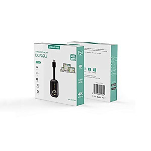 SmartSee HDMI Wireless Display Receiver WiFi 4K 1080P Mobile Screen Cast Mirroring Adapter Dongle for iPhone Mac iOS Android to TV Projector Support Miracast Airplay DLNA No Switching (2.4G)