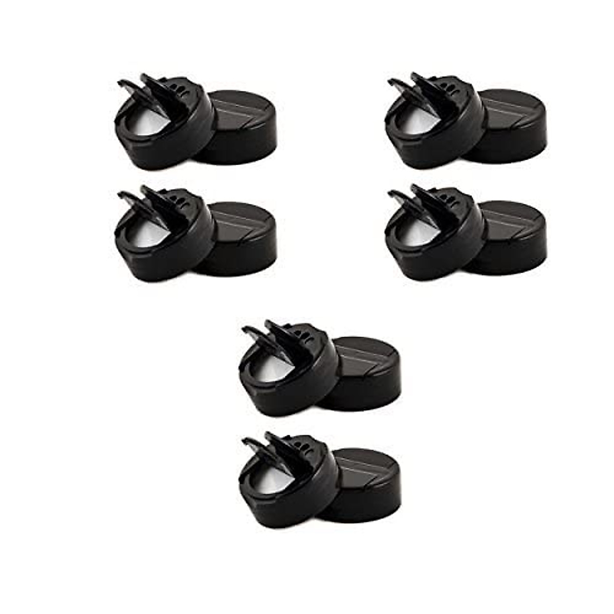 Jarming Collections 4 Oz Miniature Storage Jar Spice Lids - Plastic Pour & Shaker Lids For Miniature Storage Jars - Fits 4 oz Miniature Storage Jars - 48mm - Made in the USA (12 pcs., Black)